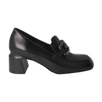 Jeannot Femme, Chaussures, Noir, Taille: 38 EU Mocassin femme en cuir noir avec détail chaîne