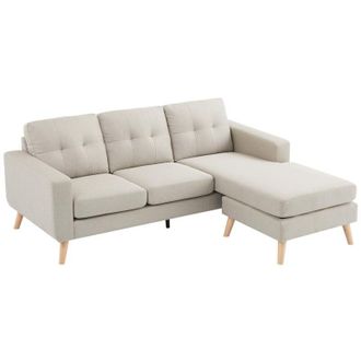 Vente-Unique Vente-unique - Canapé dangle réversible en tissu beige bartolome