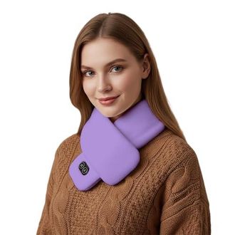 Generic &Eacute;charpe chauffante &eacute;lectrique pour le cou - Chargement USB intelligent - Sans fil - Chauffage rapide - Pour randonn&eacute;e, cyclisme, lavande, XL