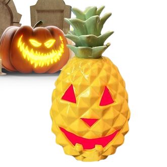 Generic Halloween-Ananas-Kürbislaterne, Halloween-Ananas- -Laterne, Harz-Laterne -Ananas, Halloween-Gastgeschenke Dekorationen für Innen- und Außendekoratione