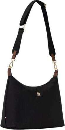 Tommy Hilfiger Femme, Sacs, Noir, Taille: ONE Size Monogram Plaque Shoulder Bag