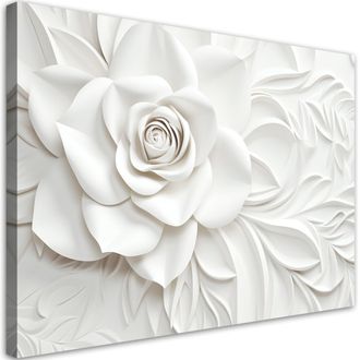 Feeby Bild Auf Leinwand Blumen 3D Blumenmotiv 60x40 cm 1 tlg Modern Leinwandbilder Bild auf Leinwand Kunstdruck Wand Bild Wanddeko Design Schlafzimmer Büro 
