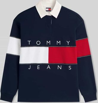 Tommy Jeans Oversize Rugbyshirt aus reiner Baumwolle mit Logo-Print