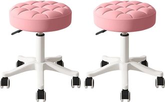 Generic Make-up-Stuhl, Verstellbarer, drehbarer Schreibtischstuhl, bequemer Arbeitshocker aus Kunstleder ohne Armlehnen und ohne R&uuml;ckenlehne, ideal f&uuml;r das Ho