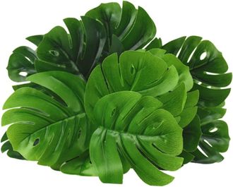 Pretyzoom K&uuml;nstliche Monstera Zweige in Gr&uuml;n Realistische Zimmerpflanze Ohne Topf Langlebige Deko F&uuml;r Wohnraum B&uuml;ro Party Und Garten Pflegefreie Tropische Blatt