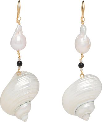 Prada Silber-Ohrringe mit Muscheln