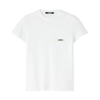 Jacquemus Wei&szlig;e Kurzarm-T-Shirt f&uuml;r Frauen - - Tops - Damen - Wei&szlig; - L