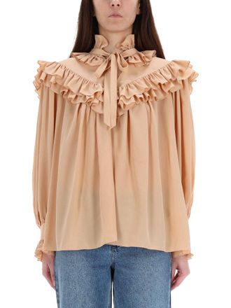 Chlo&eacute; 100% Silk Shirt - Beige