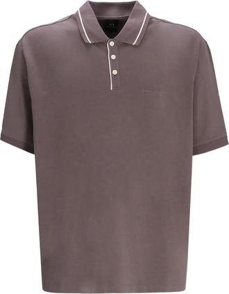 A|X Armani Exchange Poloshirt mit Kontrastdetails - Grau