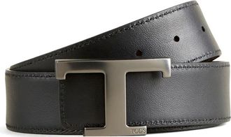 Tod's Homme, Accessoires, Noir, Taille: 100 CM Ceinture R&eacute;versible T Timeless