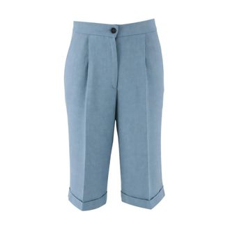 Antonelli Femme, Pantalons, Bleu, Taille: 46 FR Bermuda &agrave; jambes larges