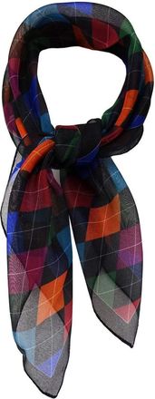 TigerTie Damen Chiffon Nickituch Halstuch in orange blau violett petrol schwarz rot kariert - Gr&ouml;&szlig;e 58 x 58 cm