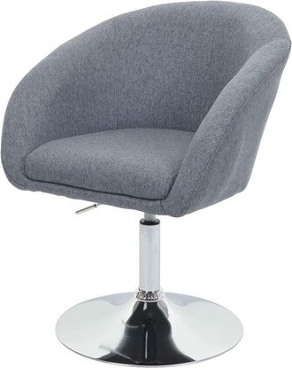 Hhg Esszimmerstuhl HHG 247, Küchenstuhl Stuhl Drehstuhl Loungesessel, drehbar höhenverstellbar Stoff/Textil dunkelgrau