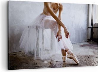 Arttor Bilder auf Leinwand 100x70cm Leinwandbild Ballerina Ballett Studio Groß Wanddeko Bild Schlafzimmer Küche Deko Wandbilder Dekoration Wohnzimmer Wall De