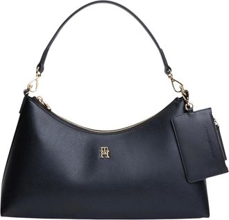 Tommy Hilfiger Sac bandouli&egrave;re TH Icon en cuir grain&eacute; - Femme - Sacs - Noir - Taille: ONE Size