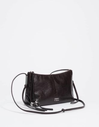 Bimba & Lola kleine Leder-Umh&auml;ngetasche in Espresso-Braun