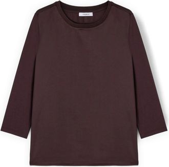 Motivi Zweistoffiges Basic-T-Shirt - - Tops - Damen - Braun - XS