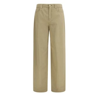 Max Mara Cotton Satin Baggy Hosen - - Jeans - Damen - Beige - S