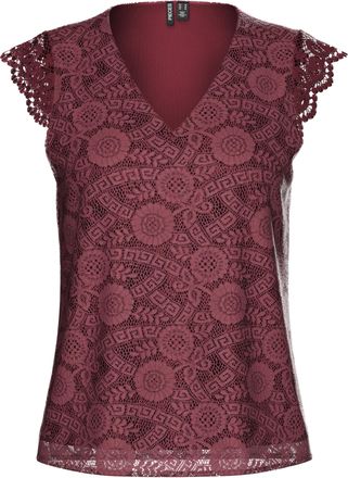 Pieces Pcolline Sl Lace V-Neck Top WVN Noos