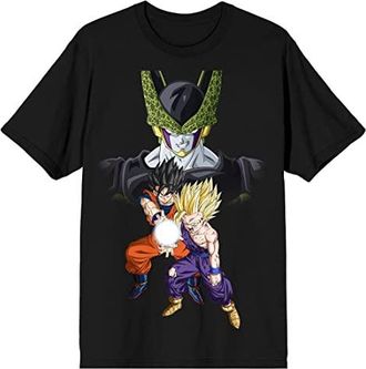 Bioworld Dragon Ball Z Cell Goku et Gohan T-shirt noir pour homme, noir, Taille 5XL