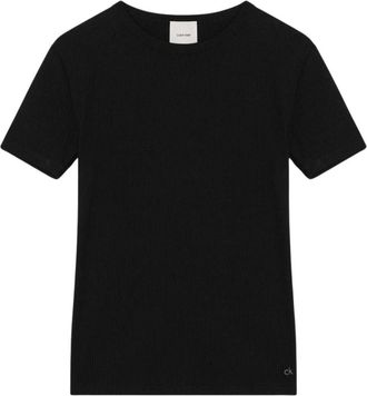 Calvin Klein Femme, Tops, Noir, Taille: 36 FR T-Chemises