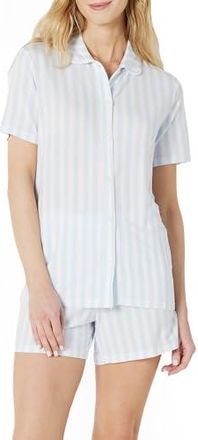 Amazon Essentials x Sofia Grainge Lot de Pyjamas à Manches Courtes Assortis Mère-Fille Femme, Bleu Pâle Larges Rayures, XXL