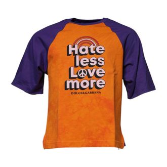 Dolce & Gabbana T-Shirt mit Grafikdruck - - Tops - Herren - Orange - S