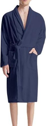 Generic Peignoir d&eacute;contract&eacute; pour homme, couleur unie, automne et hiver, &eacute;pais et chaud, v&ecirc;tements de nuit, v&ecirc;tements de nuit, v&ecirc;tements de maison, pantalons 