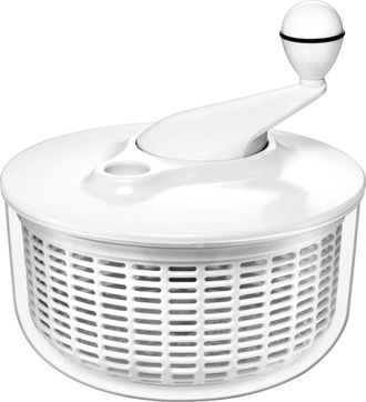 Silit Salatschleuder 25 cm, Kunststoff, Kunststoffsieb, Kurbelmechanismus, spülmaschinengeeignet, weiß