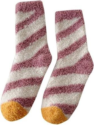 Generic Cocila Chaussettes Pelucheuses Pour FemmesPantoufles DHiver ConfortablesChaudes La MaisonDe Bonbons No&euml;l Rigolotes Femme Socquette Paillettes Maman Ch