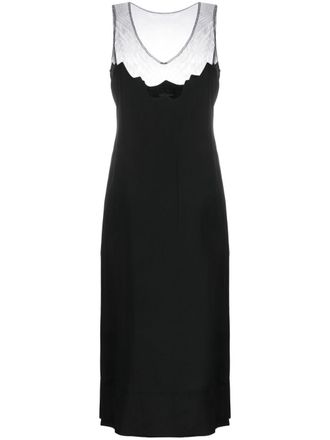 Simone Rocha robe mi-longue à design sans manches - Noir