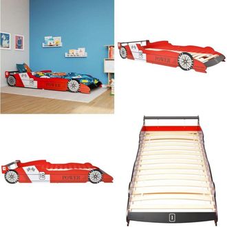 vidaXL Lit voiture de course pour enfants 90 x 200 cm Rouge - Lit Bébé - Lit Enfant - Lit Junior - Lit Voiture De Course - Mobilier Enfant - Home & Living