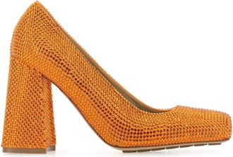 Bottega Veneta Femme, Chaussures, Orange, Taille: 37 1/2 EU Escarpins &agrave; Talons Blocs Orn&eacute;s