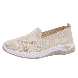 Generic Baskets &agrave; enfiler en maille Casaul pour femme - Respirantes, l&eacute;g&egrave;res et confortables - Coupe large - Orthop&eacute;diques - Tennis avec soutien de la vo&ucirc;te p