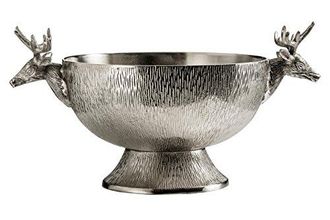 Premier Housewares Stag Deer Schüssele, Nickel beschichted, Aluminium, Silber, 31x47x24