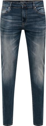 Only & Sons Herren ONSLOOM Slim Jax Ebony 0366 DOT DNM Jeans, Dark Blue Denim/Detail:Tinted, 32W/ x 32L