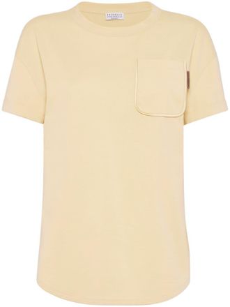 Brunello Cucinelli T-Shirt mit rundem Ausschnitt - Gelb