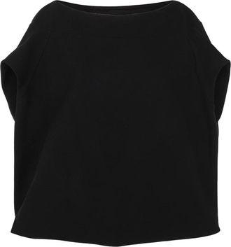 Dries Van Noten Rundhals-Oberteil mit kurzen &Auml;rmeln - - Tops - Damen - Schwarzk - M