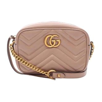 Gucci Pre-owned GG Marmont Leder Mini Umh&auml;ngetasche - - Pre-owned - Damen - Beige - ONE SIZE