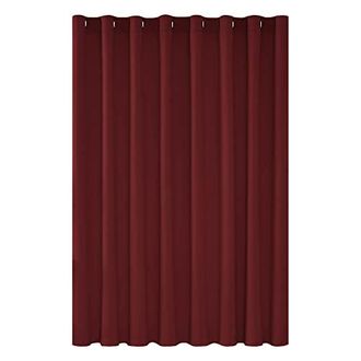 Deconovo Rideaux Occultants Isolant Thermique Anti Froid, 254X242 CM (Largeur X Hauteur), Rideaux pour Chambre Fille, Design Moderne &agrave; Oeillets, No?l Rouge Fon