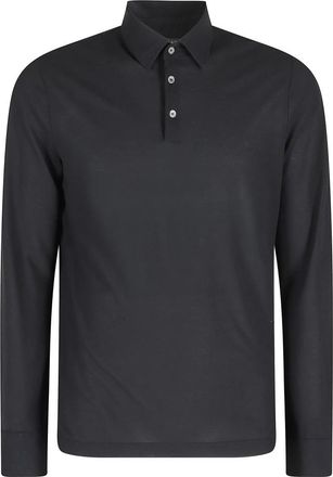 Zanone Homme, Tops, Noir, Taille: XL Polo ML Ice Cotton