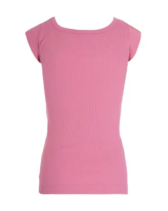 Pinko Womens Ribbed Top Love Birds Pink Di Maggio Cotton Tops