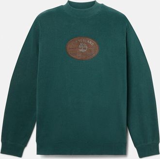 Timberland Sweatshirt mit Lederaufn&auml;her f&uuml;r Herren in Dunkelgr&uuml;n, Herren, Gr&uuml;n, Gr&ouml;&szlig;e
