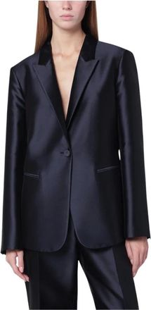 Alberta Ferretti Femme, Vestes, Bleu, Taille: 42 FR Giacca Corta in Mikado