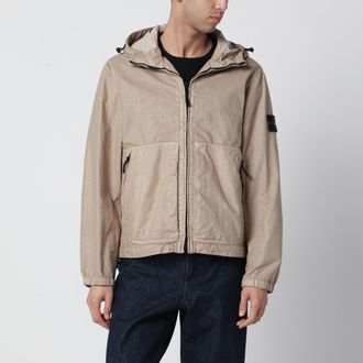 Stone Island Beige Nylonjacke mit Rei&szlig;verschluss