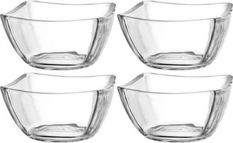 Leonardo Piazza Schale, 4er Set, spülmaschinenfeste Servierschalen, Schalenset, Glasschalen zum Servieren, moderne Salatschalen, hochwertiges Schälchen-Set, Hö