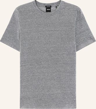 HUGO BOSS T-Shirt Thompson Mt Leinen blau