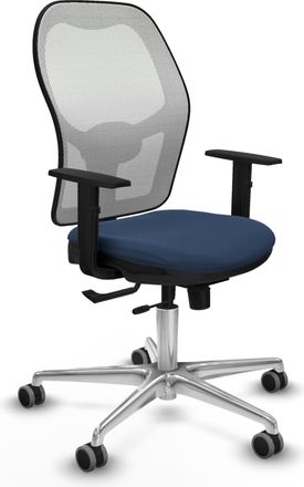 Piqueras y Crespo Stuhl mit Rollen f&uuml;r Pc Jorquera mit 1D-Armen, h&ouml;henverstellbare Lendenwirbelst&uuml;tze, ausgestattet mit Syncro/Traslack und injiziertem Schaumstoff, Wei