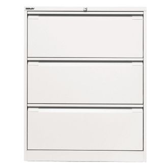 Bisley H&auml;ngeregistraturschrank, doppelbahnig, DIN A4, 3 HR-Schubladen, Metall, 696 Verkehrswei&szlig;, 62.2 x 80 x 101.6 cm