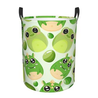 Generic Niedlicher Drachenfrosch Aufbewahrungskorb Rund Korb Aufbewahrung Stehender W&auml;schebeh&auml;lter F&uuml;r Lagerung Waschk&uuml;che W&auml;schesack